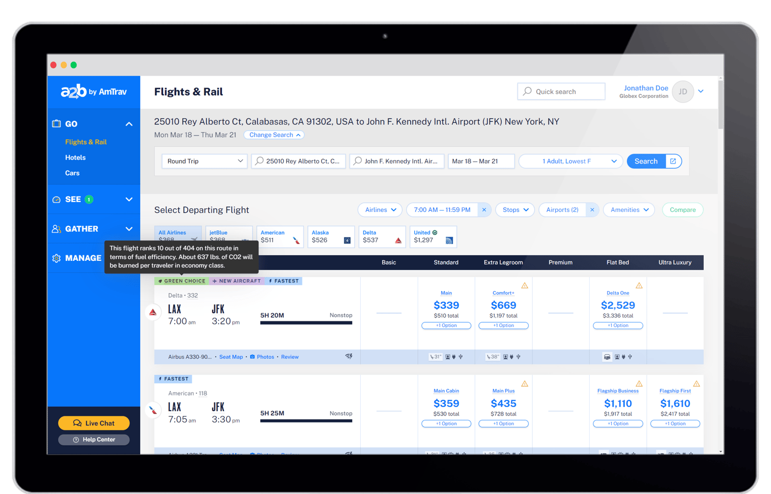 AmTrav Makes it Easy to Make CO2-Smart Choices and Track Your Impact