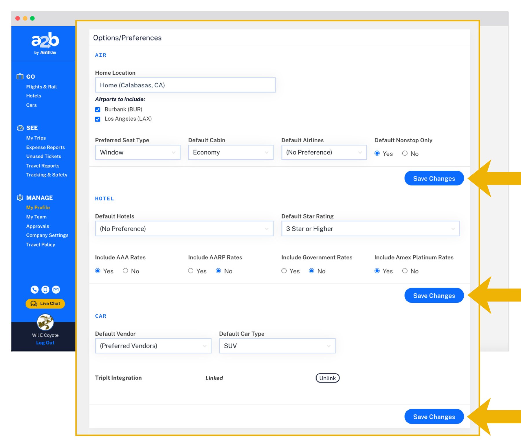 How can I add my travel preferences to my profile?