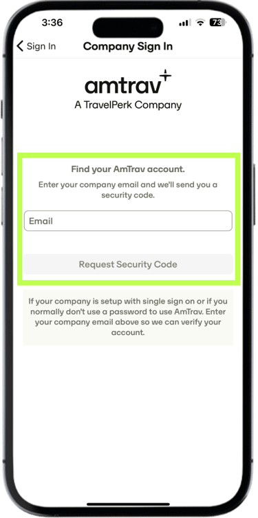 How do I log into the AmTrav app?
