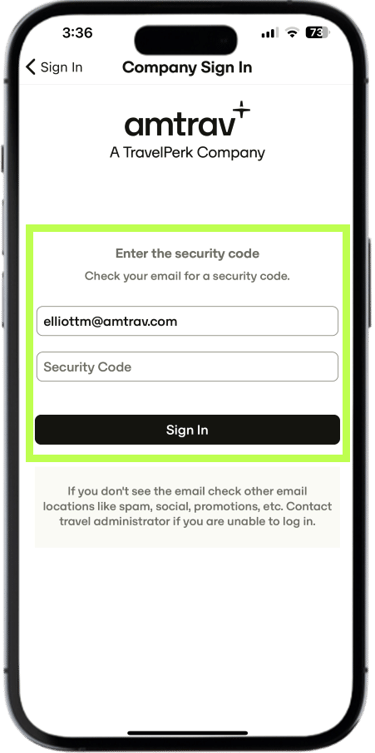 How do I log into the AmTrav app?